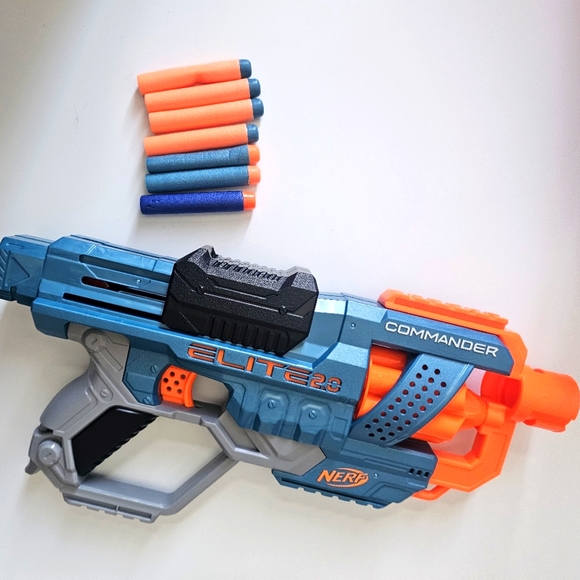 Nerf | Toys | Nerf Elite 2 Commander Rd6 Blaster Works Wdarts Blue ...